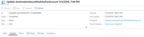 Azure Automation Update Azure Powershell Modules