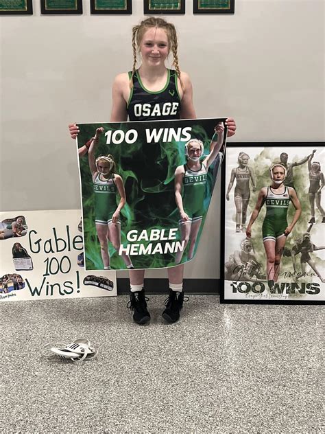 Congrats To Gable Hemann On Her Osage Girls Wrestling