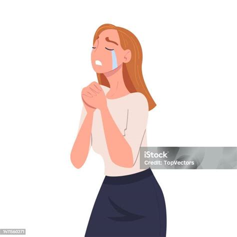 슬픔과 슬픔에서 울고 흐느끼는 우는 여자 캐릭터 슬프고 화가 난 벡터 일러스트 레이 션 감정에 대한 스톡 벡터 아트 및 기타 이미지 감정 따르기 마음이 산란해진