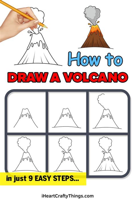 How To Draw A Volcano Step By Step Guide Easy Drawings Volcano