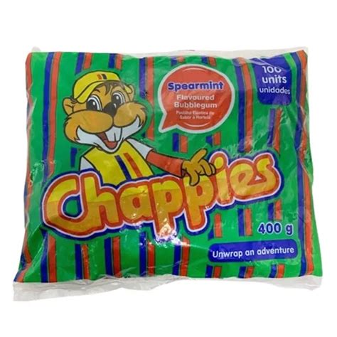 Chappies Bubble Gum Spearmint 400g Bag 100pcs Sedo Snax