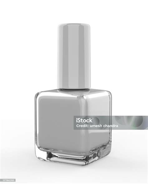 모형 디자인 및 브랜딩 프리젠 테이션을위한 빈 매니큐어 병 3d 렌더 일러스트레이션 발톱에 대한 스톡 사진 및 기타 이미지