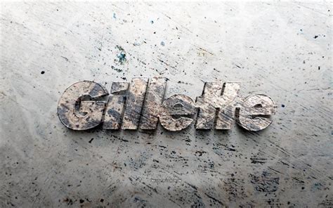 다운로드 질레트 스톤 로고 4k 돌 배경 질레트 3d 로고 브랜드 창의적인 질레트 로고 그런지 아트 질레트 바탕 화면 무료 데스크톱 용 무료 데스크톱 용 그림