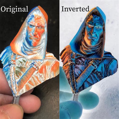I Painted An Inverted Color Scheme Bust To Practice “seeing” While Painting Info In Comments