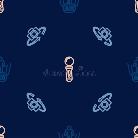 Set Line Augmented Reality Ar 360 Degree View And Vr Controller Game On Seamless Pattern