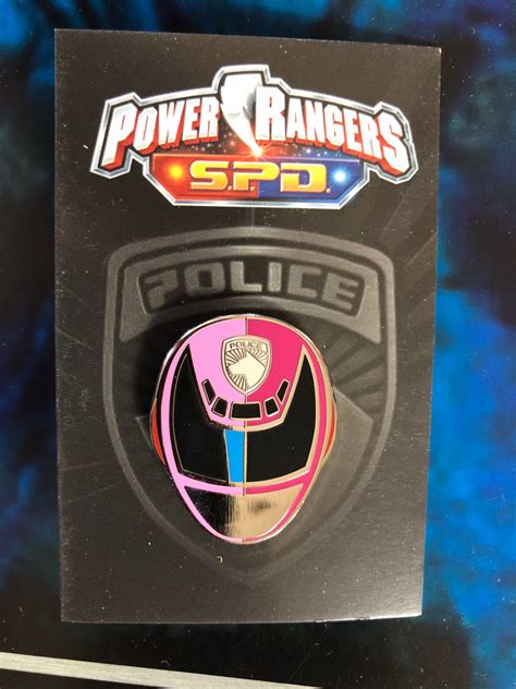 Power Rangers Spd Pink Ranger Syd Helmet Pin Etsy