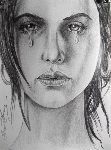 Woman Crying Drawing Woman Crying Tears Free Digitally Made