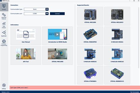 Stuck Trying To Get Steval Mkboxpro Connected Stmicroelectronics Community