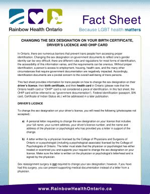 Fillable Online CHANGING THE SEX DESIGNATION ON YOUR BIRTH CERTIFICATE Fax Email Print PdfFiller