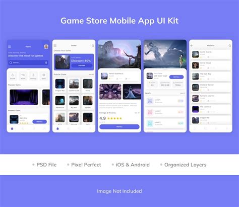 Premium Psd Game Store Mobile App Ui Kit
