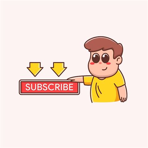 Premium Vector Cute Babe Illustration With Subscribe Button