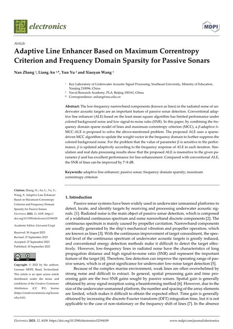 Pdf Adaptive Line Enhancer Based On Maximum Correntropy Criterion And