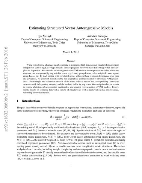 Estimating Structured Vector Autoregressive Model Deepai