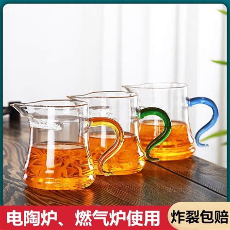 玻璃公道杯茶漏一体加厚耐热公杯带滤网大容量分茶器茶海透明茶具 虎窝淘