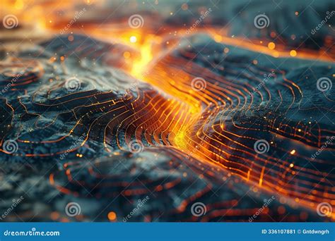 Earthquake Warning Seismic Data Digital Topographic Map Emergency Management Image Concept