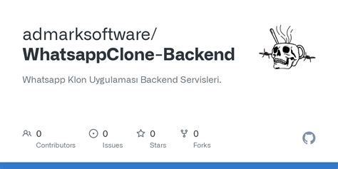 Github Admarksoftwarewhatsappclone Backend Whatsapp Klon Uygulaması Backend Servisleri