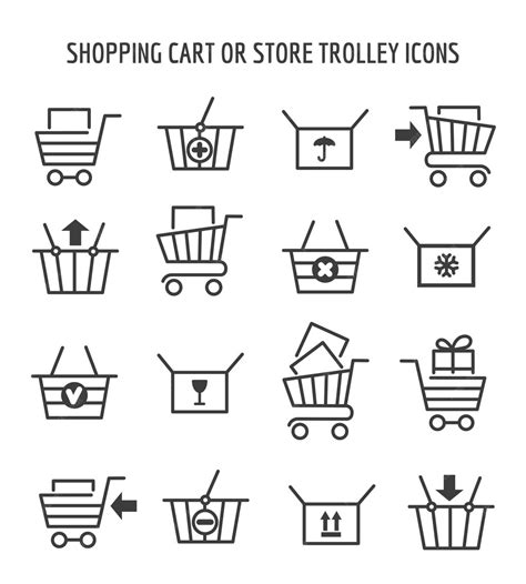 Premium Vector Shopping Cart Icons For Web Ecommerce
