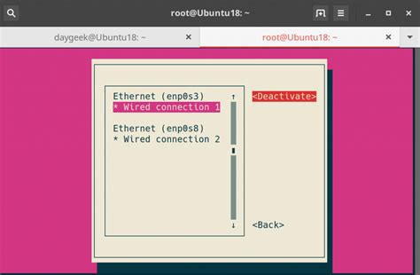 enable disable up down nic network interface port linux nmtui 2 2daygeek