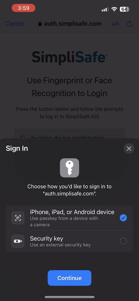 Additional Authentication Method Rsimplisafe