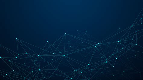 파란색 배경의 추상적인 디지털 네트워크 연결 구조입니다 인공 지능 및 엔지니어링 기술 개념 글로벌 네트워크 빅 데이터 라인