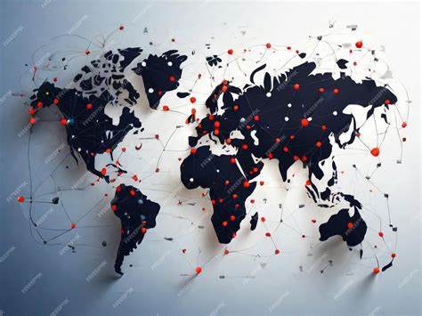 Premium Photo World Map In The Triangulation Social Map Business Map