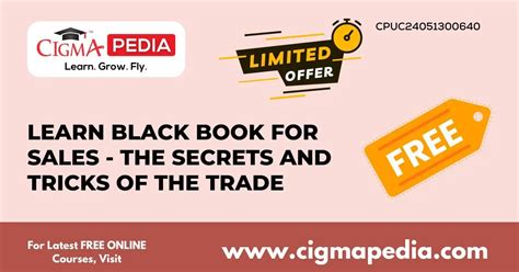 Learn Black Book For Sales The Secrets And Tricks Of The Trade Free Udemy Course Cigma Pedia