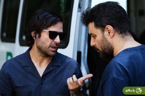 تصویر جواد عزتی و هومن سیدی در پشت صحنه سریال وحشی