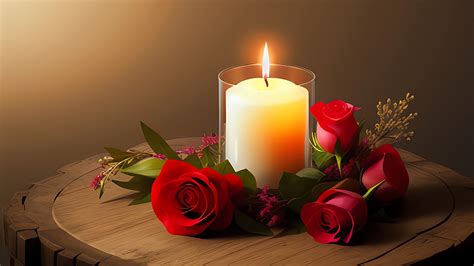Download Ai Generated Candle Flower Royalty Free Stock Illustration