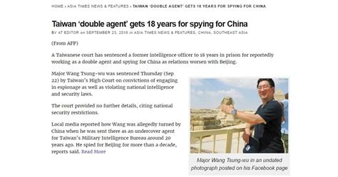 18 г затвор за агент на Тайван шпионирал за Китай