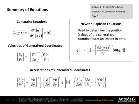 Ppt Dynamic Simulation Constraint Kinematics Powerpoint