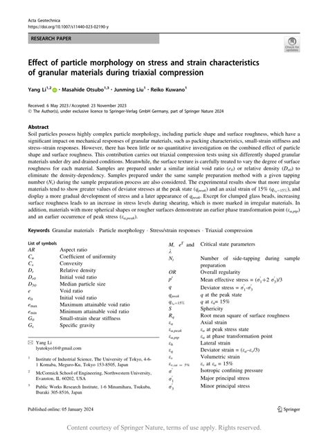 Effect Of Particle Morphology On Stress And Strain Characteristics Of