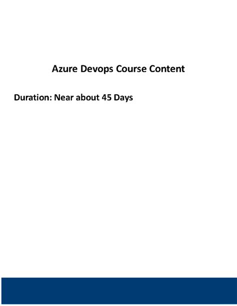 Azure Devops Course Content Copy Azure Devops Course Content Duration Near About 45 Days