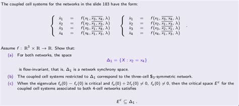 Solved The Coupled Cell Systems For The Networks In The