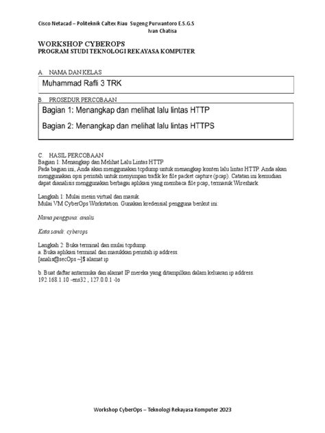 10 6 7 Using Wireshark To Examine And Traffic Muhammad Rafli 3 Trk Pdf