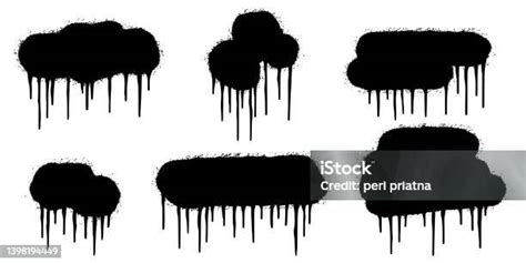 흰색 배경에 격리 된 그래피티 스프레이 페인트 라인과 그런지 점 세트 벡터 그림입니다 0명에 대한 스톡 벡터 아트 및 기타