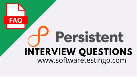 Persistent Systems Pune Bangalore Interview Questions 2024
