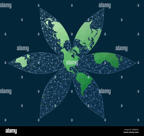 Network Map Of The World Gingery Projection Green Low Poly World Map With Network Background
