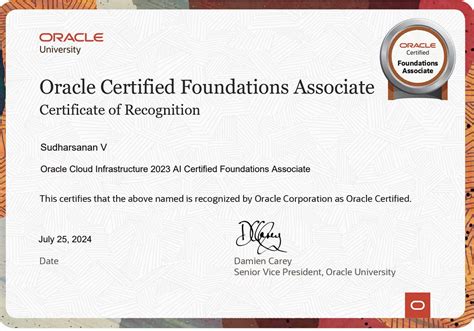Oraclecloud Ai Certification Professionaldevelopment Cloudcomputing Sudharsanan Venkatesan
