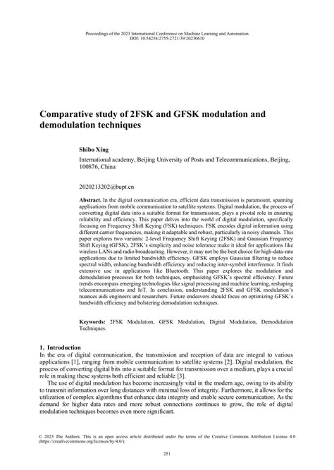 Pdf Comparative Study Of Fsk And Gfsk Modulation And Demodulation Techniques
