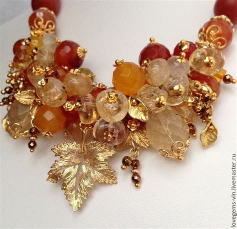 Купить Колье из натуральных камней ЗОЛОТО ОСЕНИ колье цитрины Сердолик золотой пирит Bead