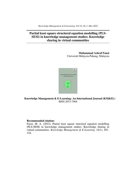 Pdf Partial Least Square Structural Equation Modelling Pls Sem In