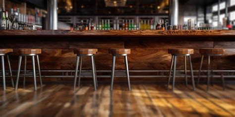 Premium Photo Row Of Bar Stools Sitting In Front Of A Bar
