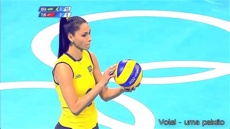 Jaqueline Carvalho Brazil S Jaqueline Carvalho Spikes The Ball Against