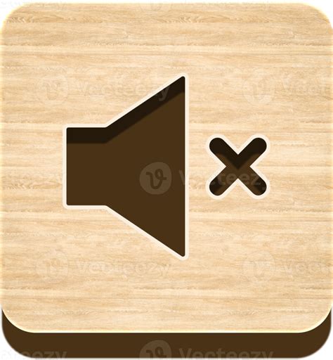 Wooden Mute Button Wooden Icon 10984267 PNG