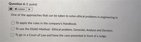 solved question 6 1 ﻿point one of the approaches that can