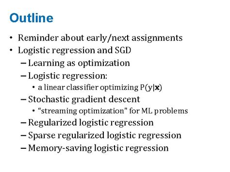 Efficient Logistic Regression With Stochastic Gradient Descent William