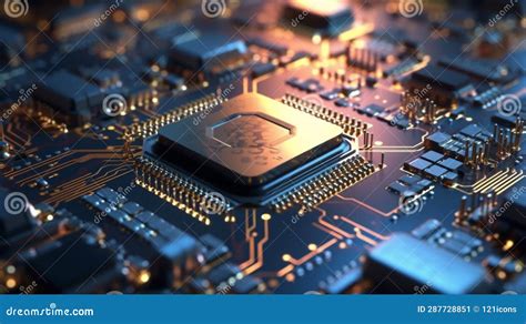 Abstract Hardware And Software Background Circuit Board Chip Processor Main Board Generative Ai