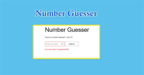 GitHub Behzadghotbifar Number Guesser Player Must Guess A Number