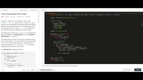 1548 The Most Similar Path In A Graph Youtube