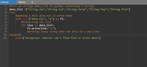 [solved] 1 use a python program to copy the contents of a list named data list to a file named